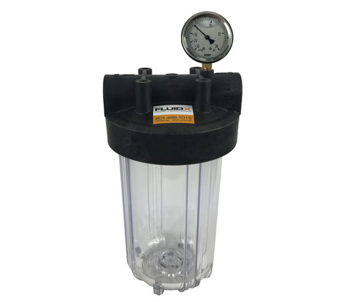 Clear Knockout Trap, 1" NPT w/vacuum gauge - LACO Technologies