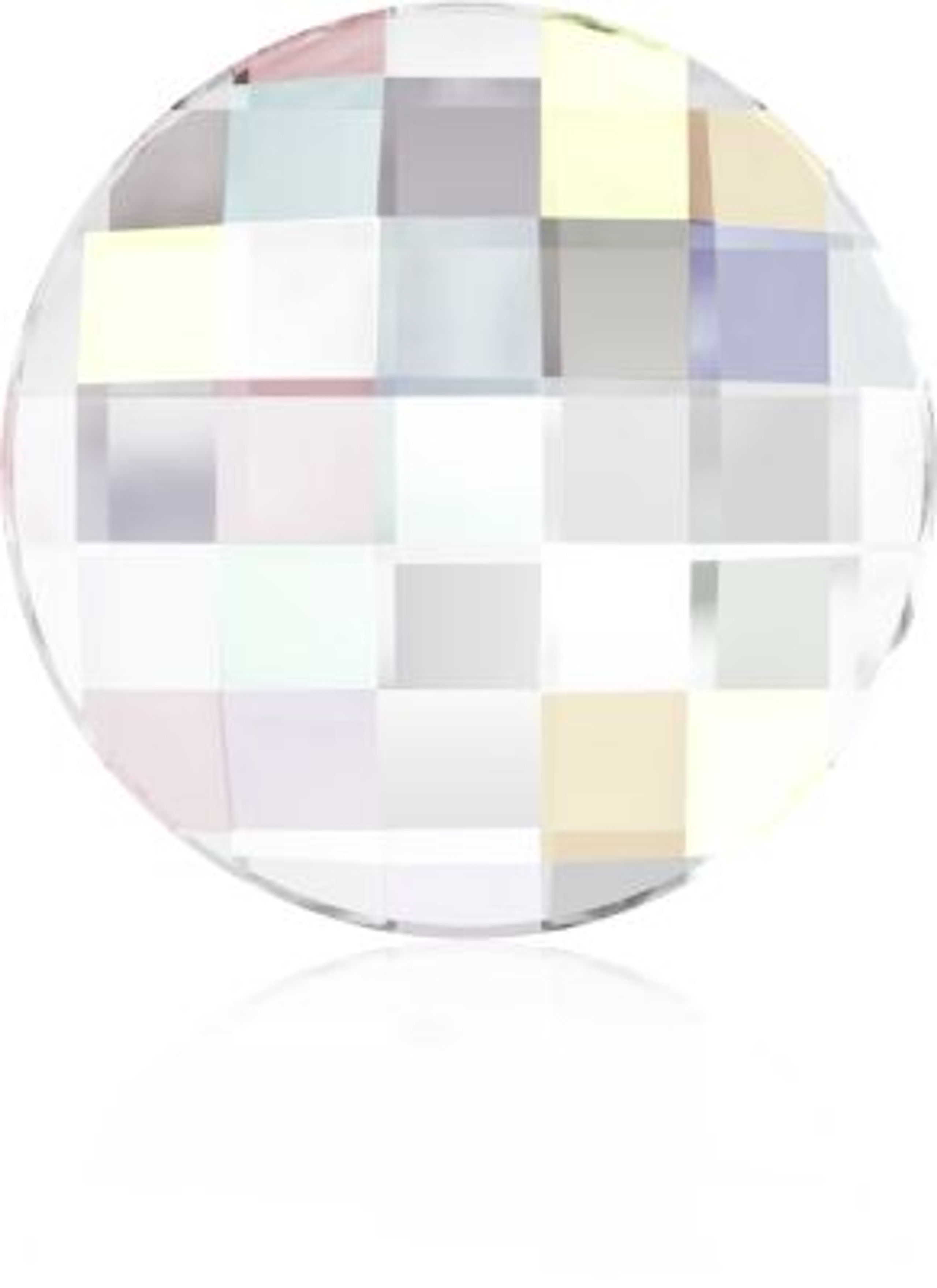 2035 Chessboard Round Flatback - Sky Beads