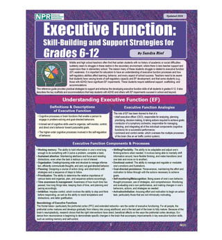 Executive Function: Skill-Building and Support Strategies, Grades 6-12