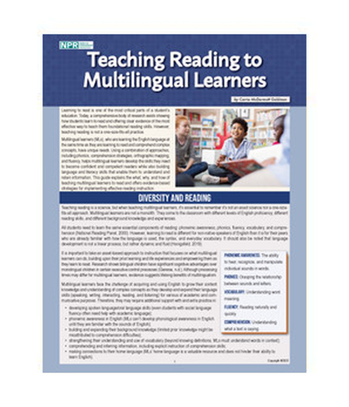 Teaching Reading to Multilingual Learners