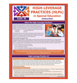 High-Leverage Practices (HLPs) in Special Education: Guide #6 - Instruction