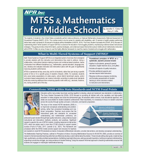 MTSS & Mathematics for Middle School