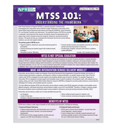 MTSS 101: Understanding the Framework