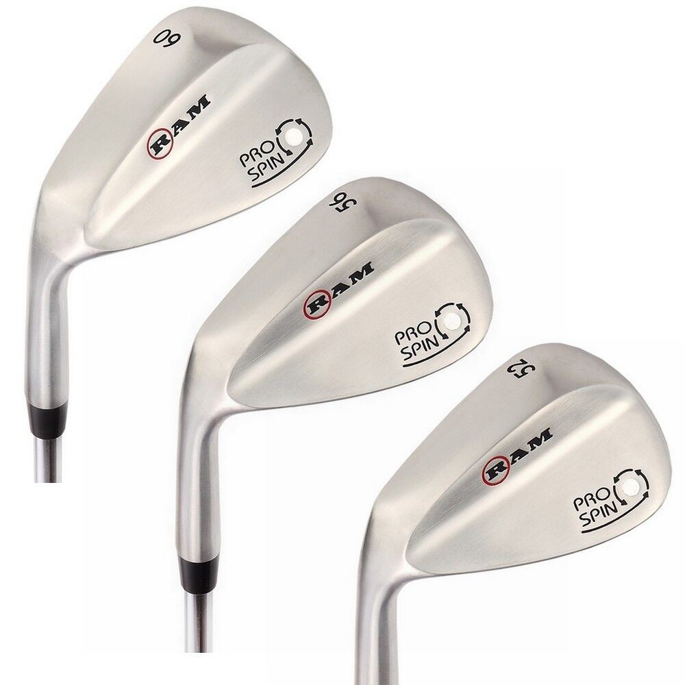 Ram Golf Pro Spin Stainless Wedge Set - 52, 56, 60 Wedges - Mens Left ...