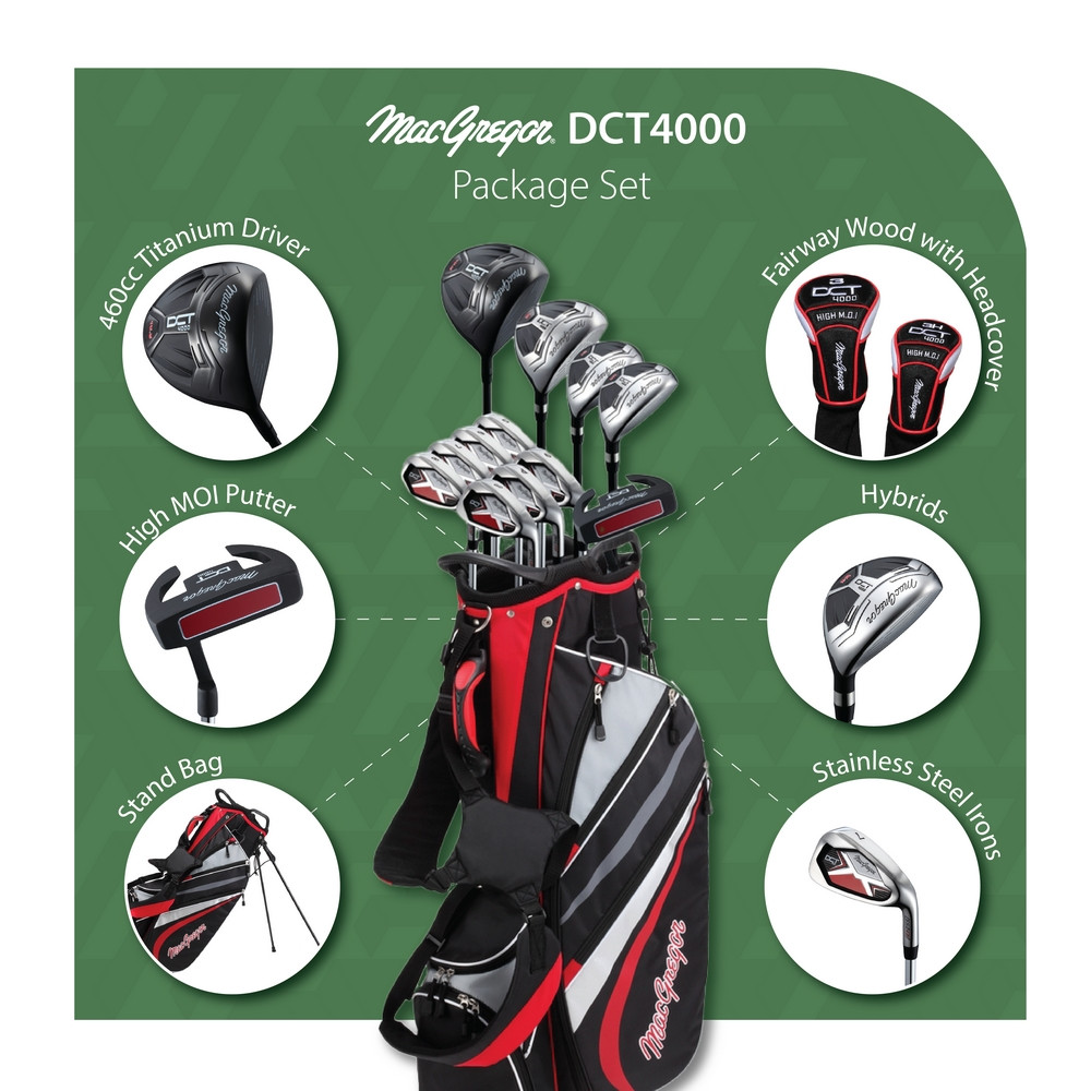 MacGregor Golf DCT4000 Golf Clubs Set with Bag, Mens Right Hand (12 ...
