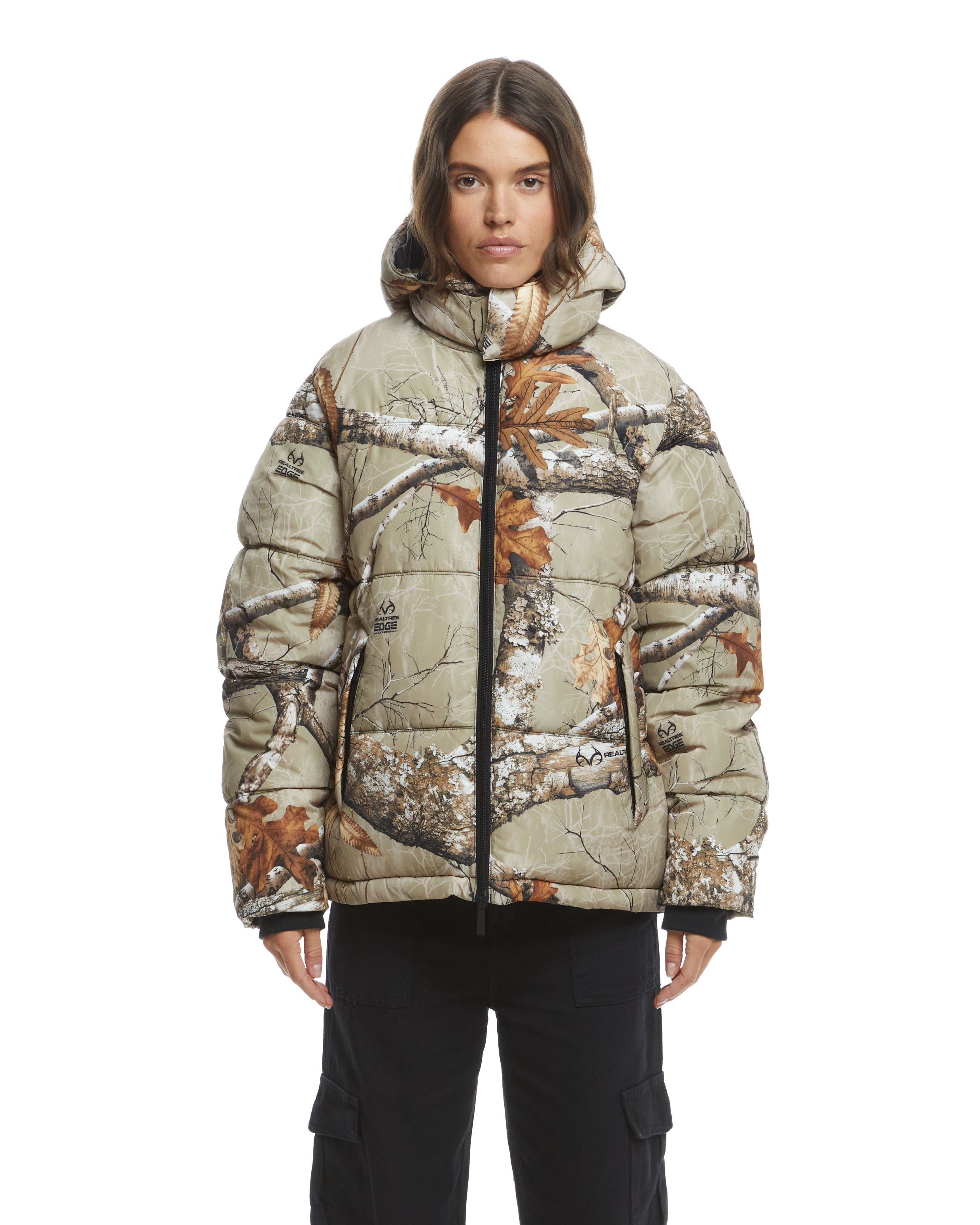 The Very Warm Hooded Puffer Desert Camo Unisex Jacket | Realtree EDGE ...