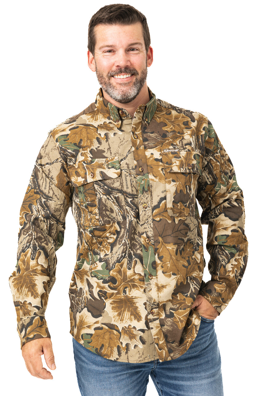 Realtree Button Down Long Sleeve Men's Camp Shirt | Advantage Classic