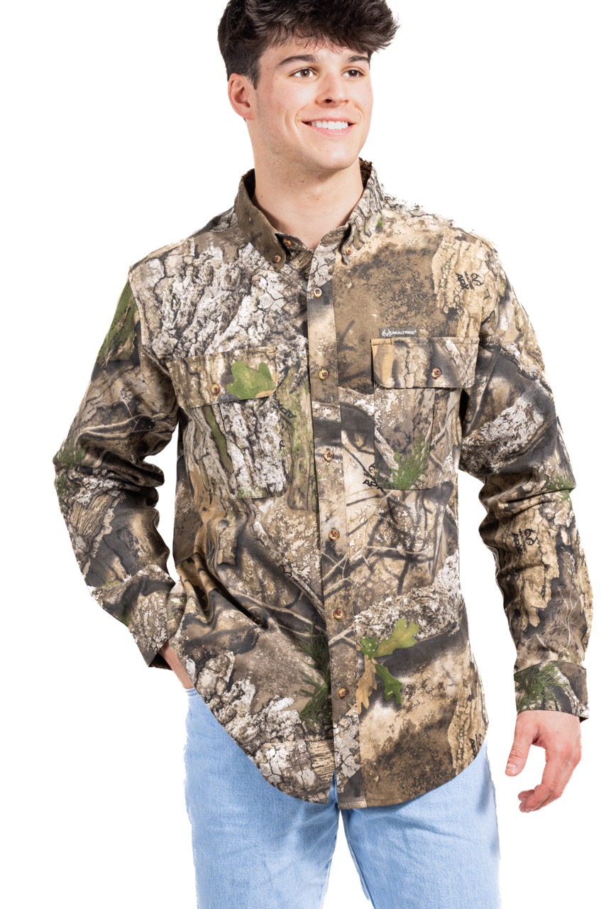 Realtree Button Down Long Sleeve Men's Camp Shirt | APX