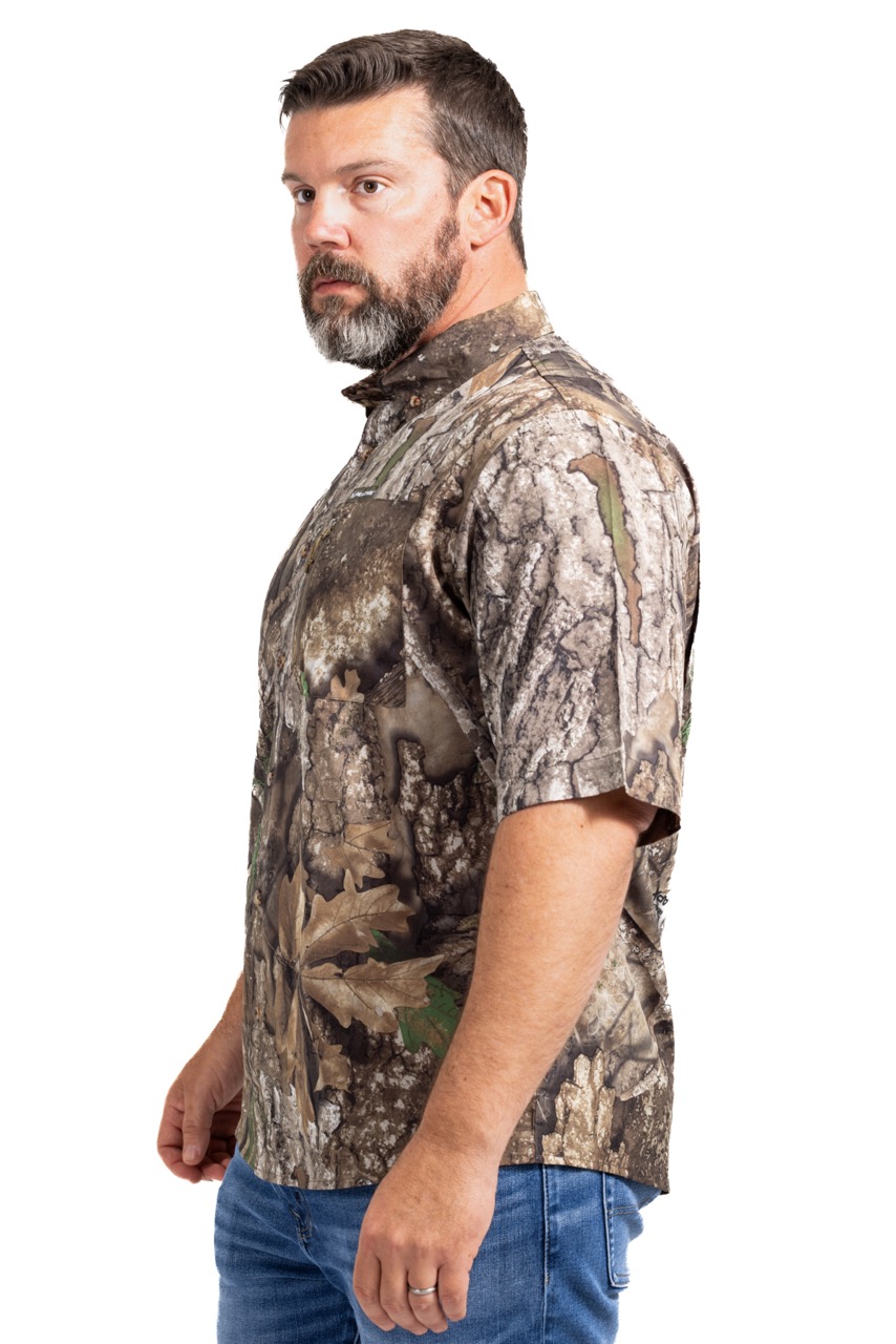 Realtree Button Down Short Sleeve Men's Poly Shirt | APX