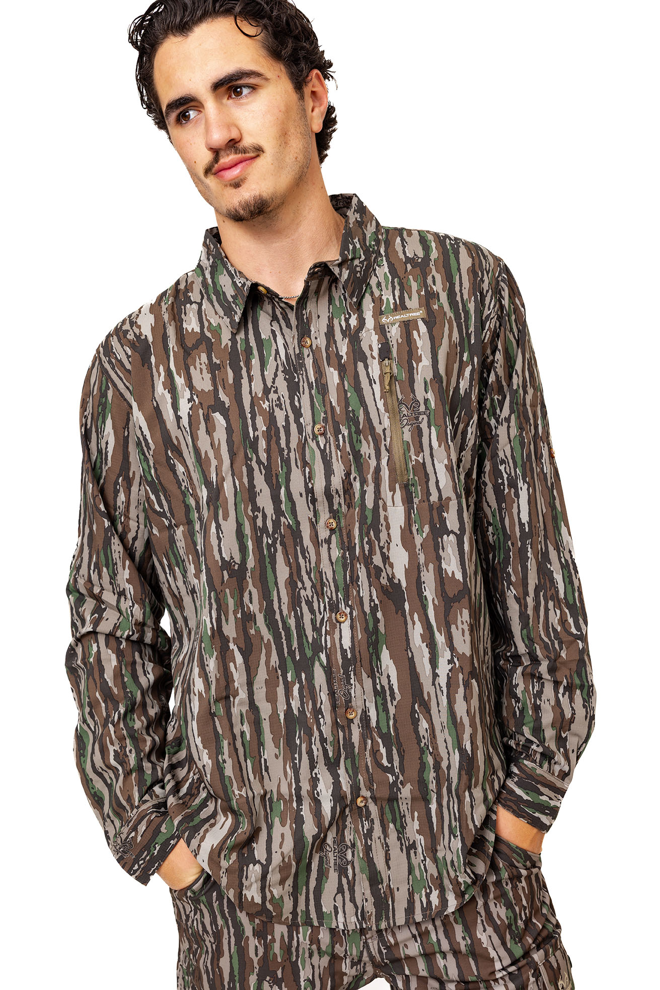 Realtree Button Down Long Sleeve Men's Shirt | Original