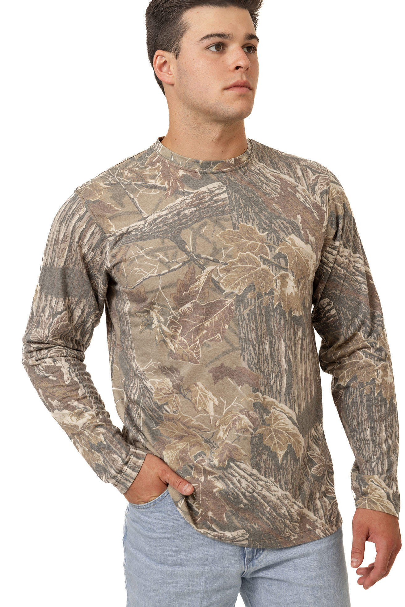 Realtree Long Sleeve Tri-Blend Men's Shirt | Xtra Gray