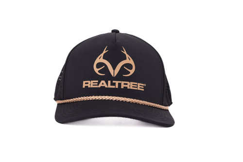 Center Stage Realtree Antler Logo Black Rope Hat