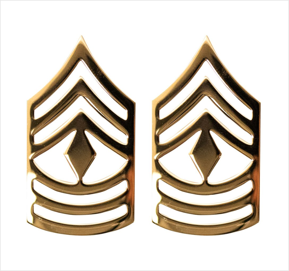 ARMY CHEVRON: FIRST SERGEANT - GOLD - Military Depot