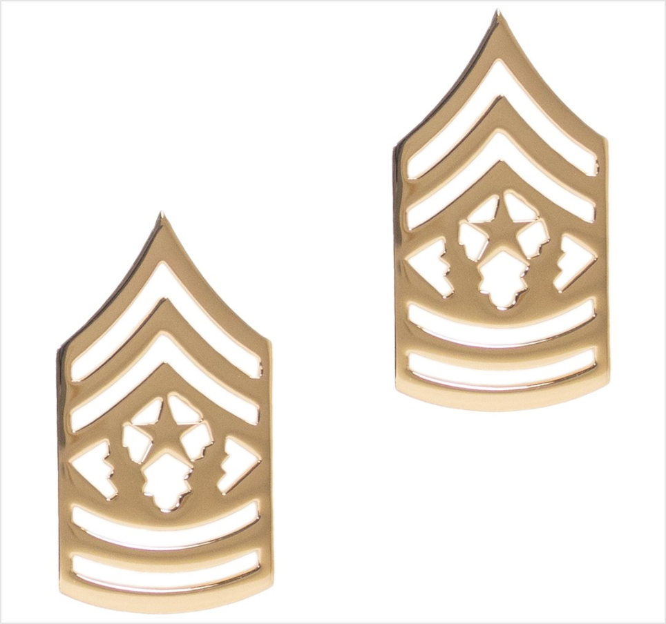 ARMY CHEVRON: COMMAND SERGEANT MAJOR - GOLD - Military Depot