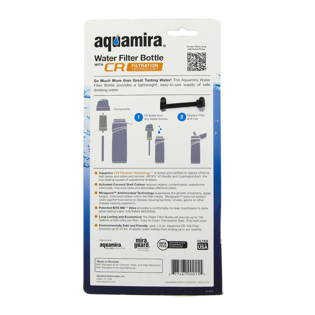 Aquamira Filtered Water Bottle With Cr Filter Tech Military Depot