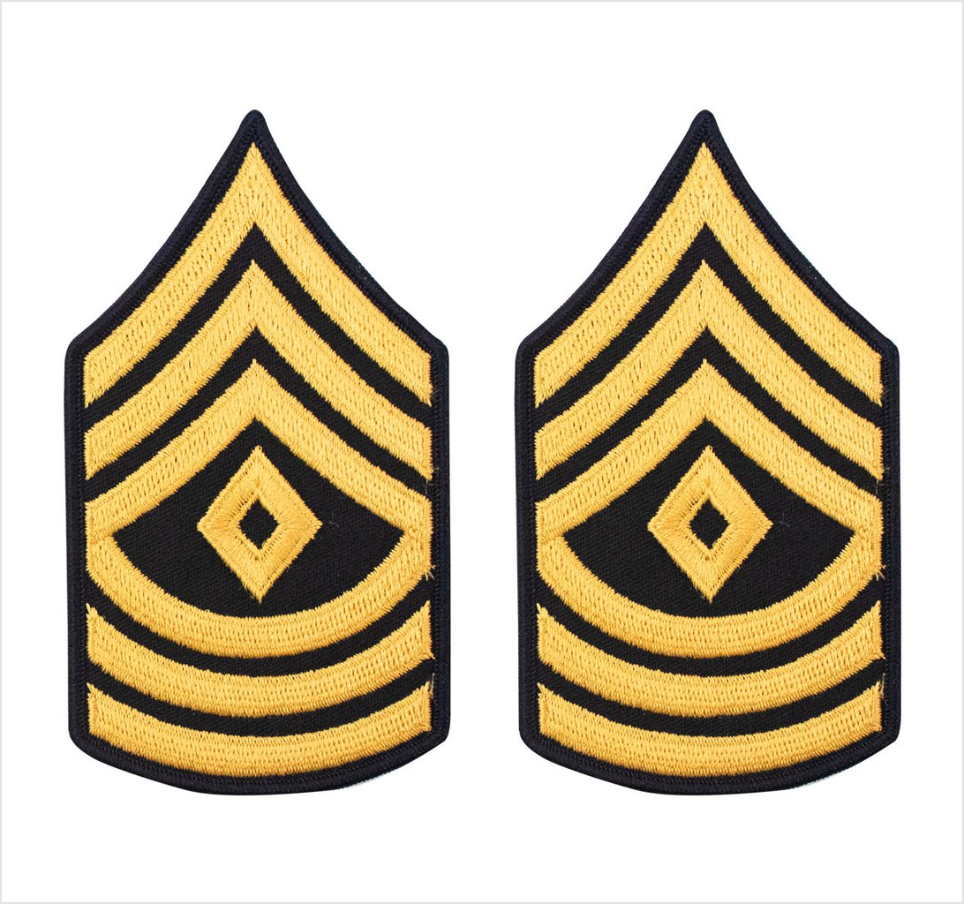 ARMY CHEVRON: FIRST SERGEANT - DRESS BLUE, MALE - Military Depot