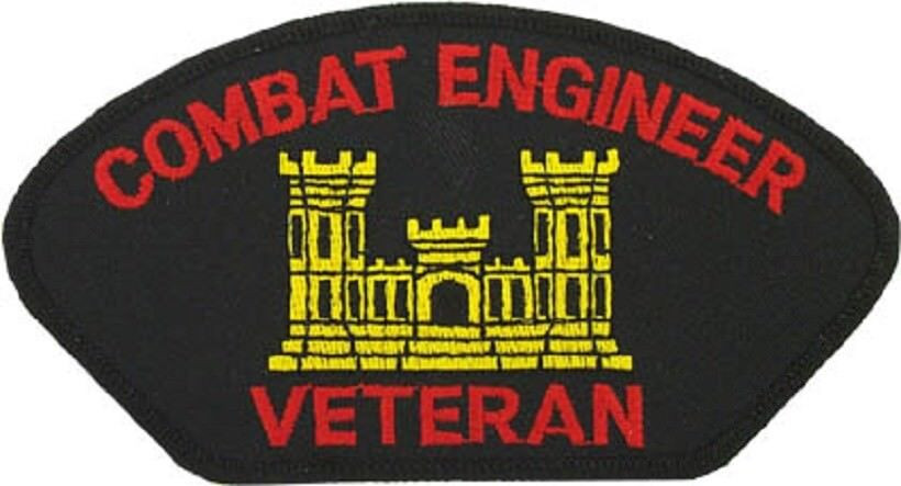 Combat Engineer Veteran Iron On Hat Patch - Military Depot