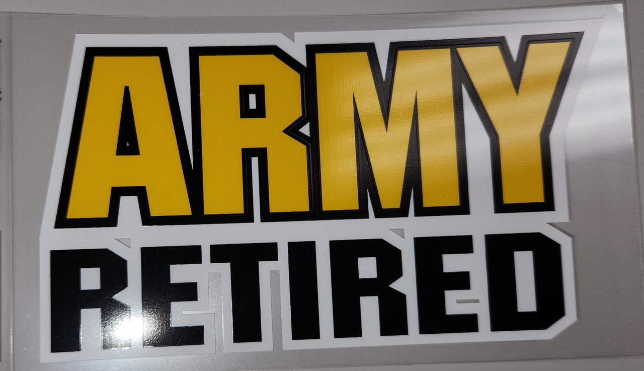 US Army Retired Rectangular Sticker Decal 3"x4.75" - Military Depot