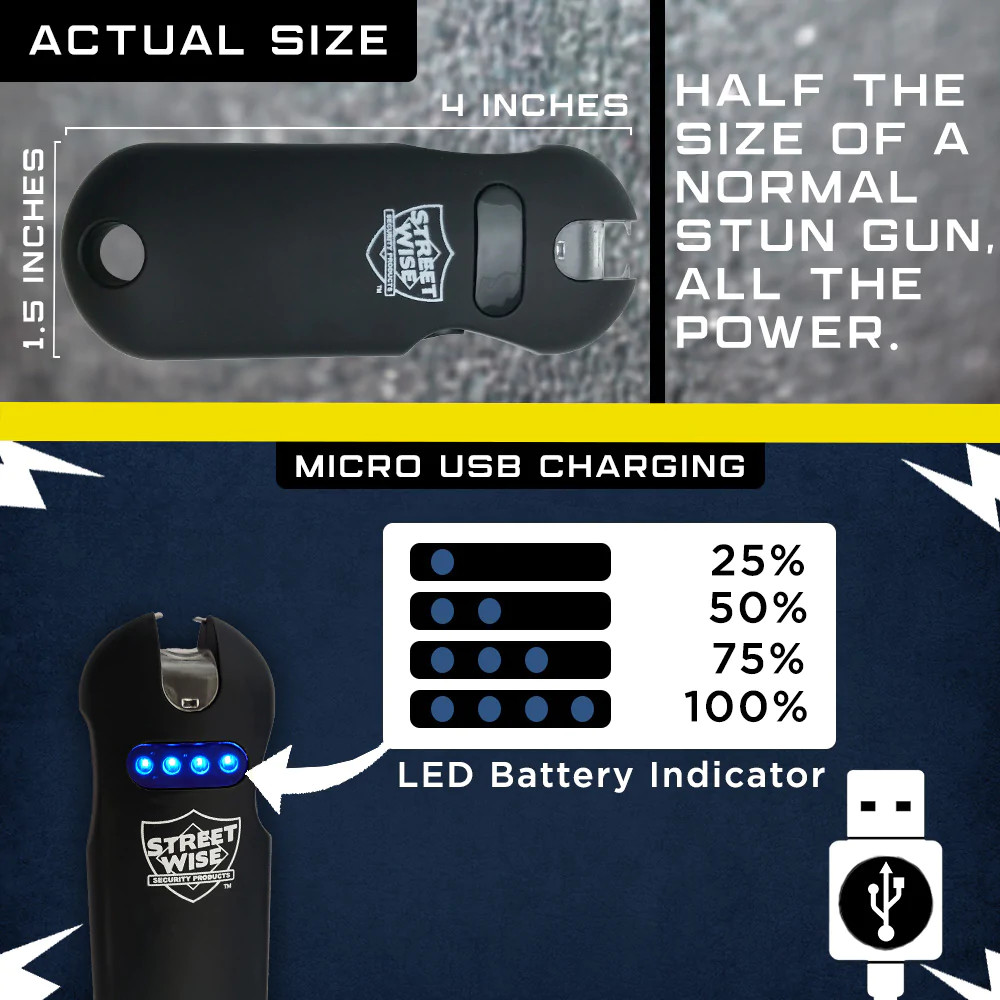Smart 24,000,000 Rechargeable Stun Gun Keychain - Military Depot