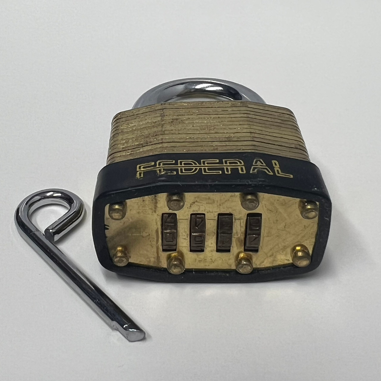 Solid Brass Federal Combination Pad Lock - Military Depot