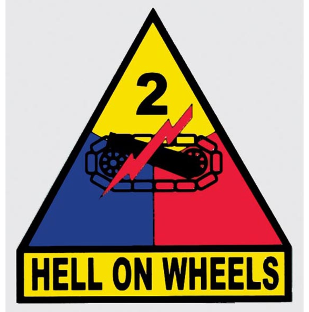 2ND ARMORED DIVISION "HELL ON WHEELS" DECAL - Military Depot