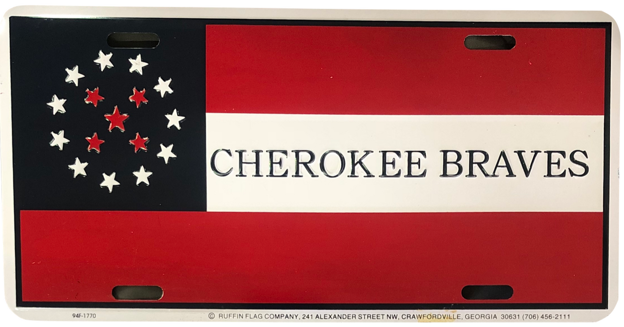 CHEROKEE BRAVES LICENSE PLATE - Military Depot