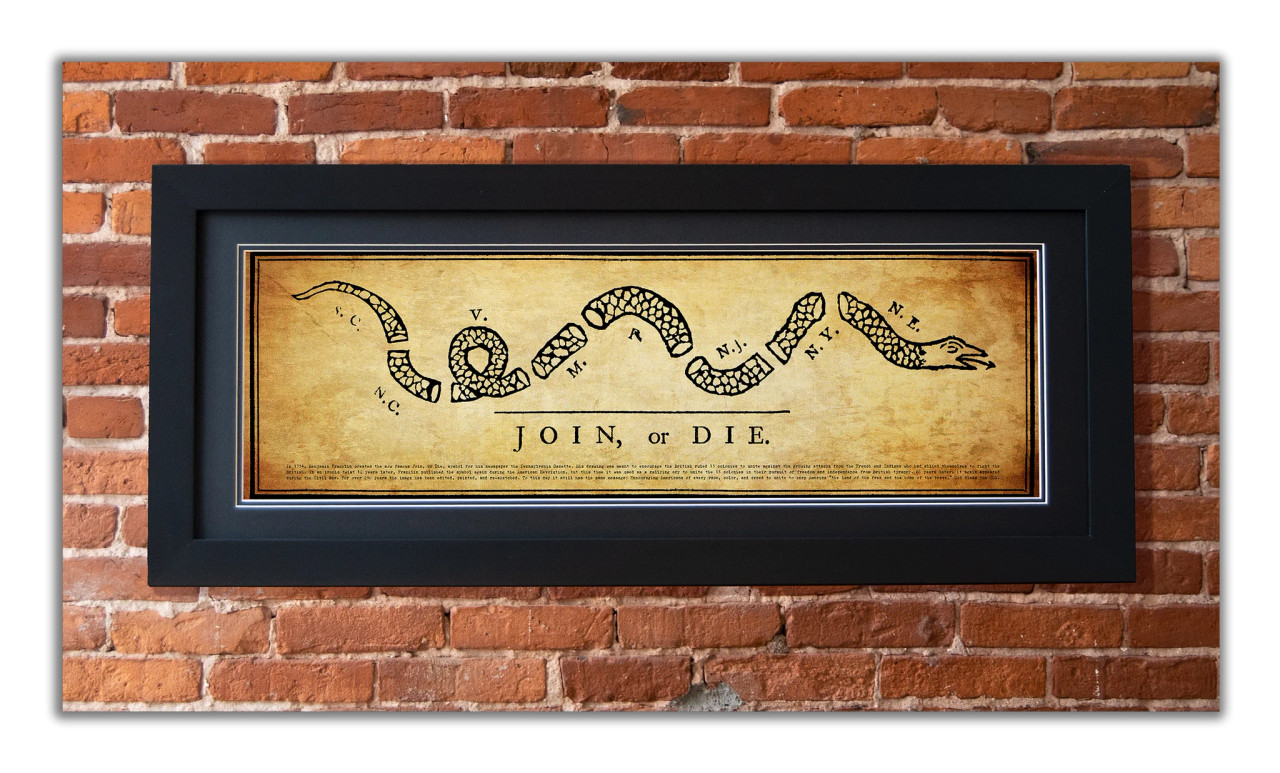 History of America: Join or Die Poster - Military Depot