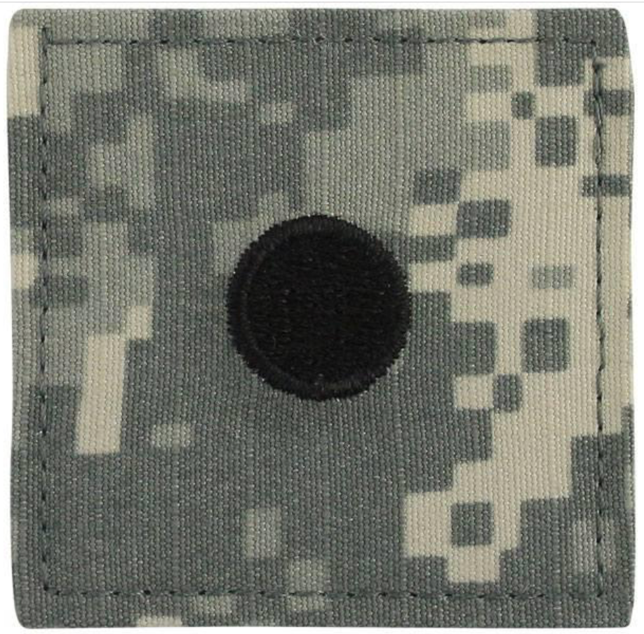 ARMY ROTC ACU RANK INSIGNIA W/HOOK CLOSURE: (B) SECOND LIEUTENANT (2LT ...