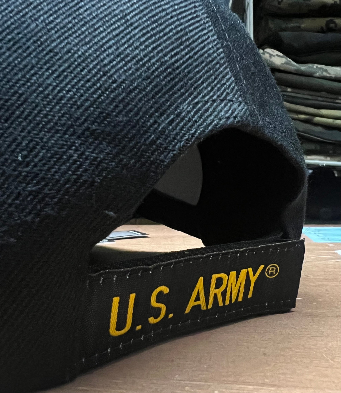 Black US Army Cap with Army Seal and Side Shadow - Military Depot