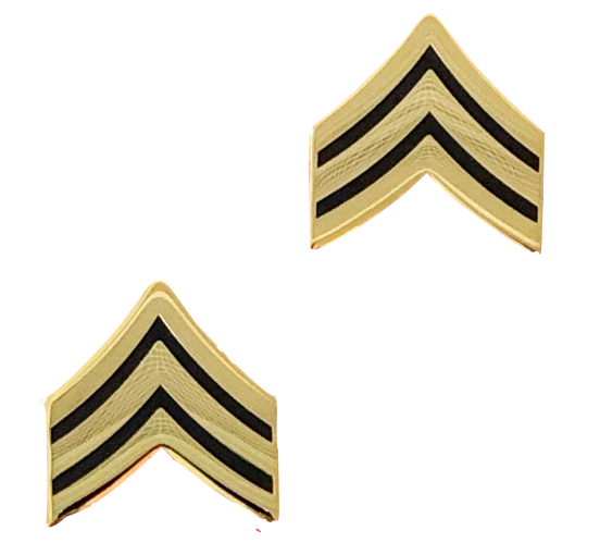 SERGEANT (E5) - CORPS GOLD PIN ON RANK - Military Depot