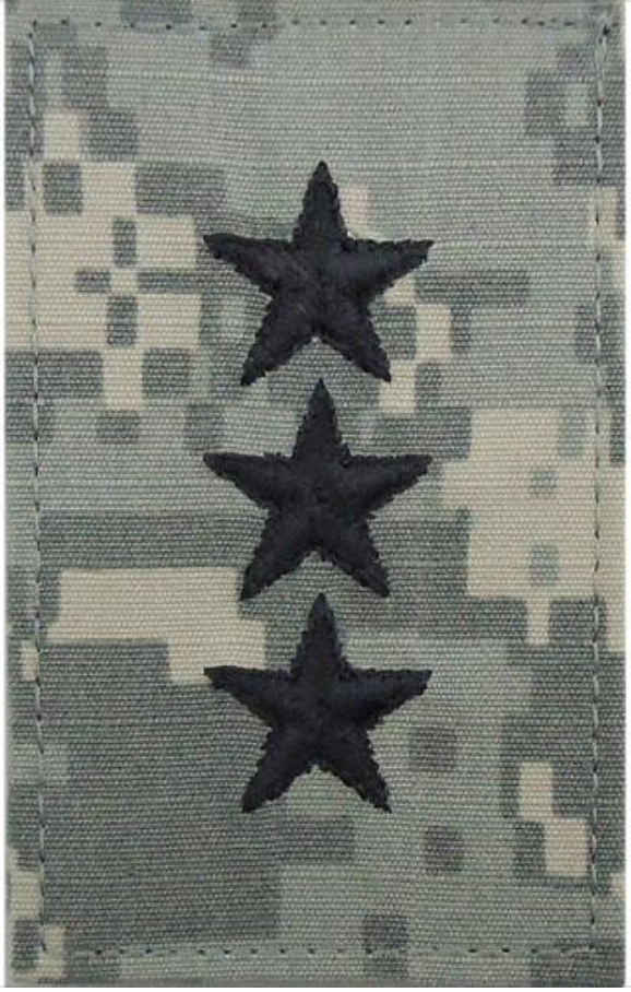 ARMY EMBROIDERED ACU RANK INSIGNIA: LIEUTENANT GENERAL - Military Depot