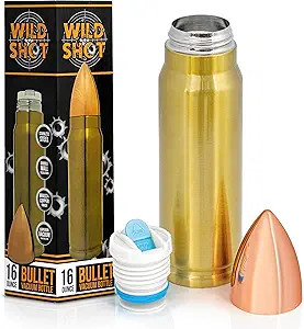 Wild Shot 16oz Bullet-Shaped Stainless Steel Vacuum Insulated Bottle ...