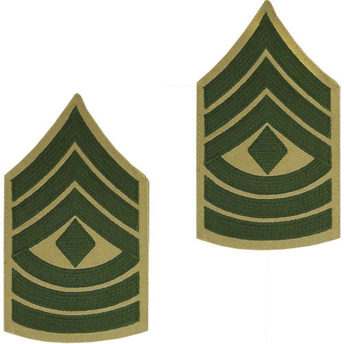 U.S. Marine Corps First Sergeant E-8 Chevron Patch - Green on Khaki for ...