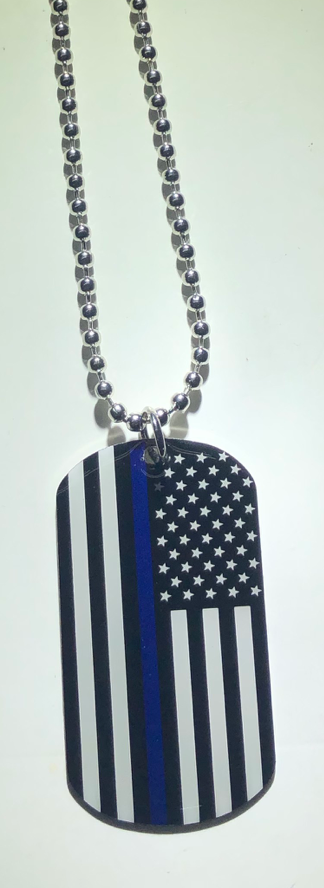 THIN BLUE LINE DOG TAG - Military Depot