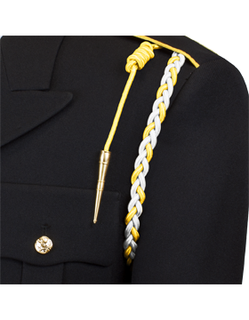 French Single Braid Two Color Shoulder Cord - Gold - Military Depot