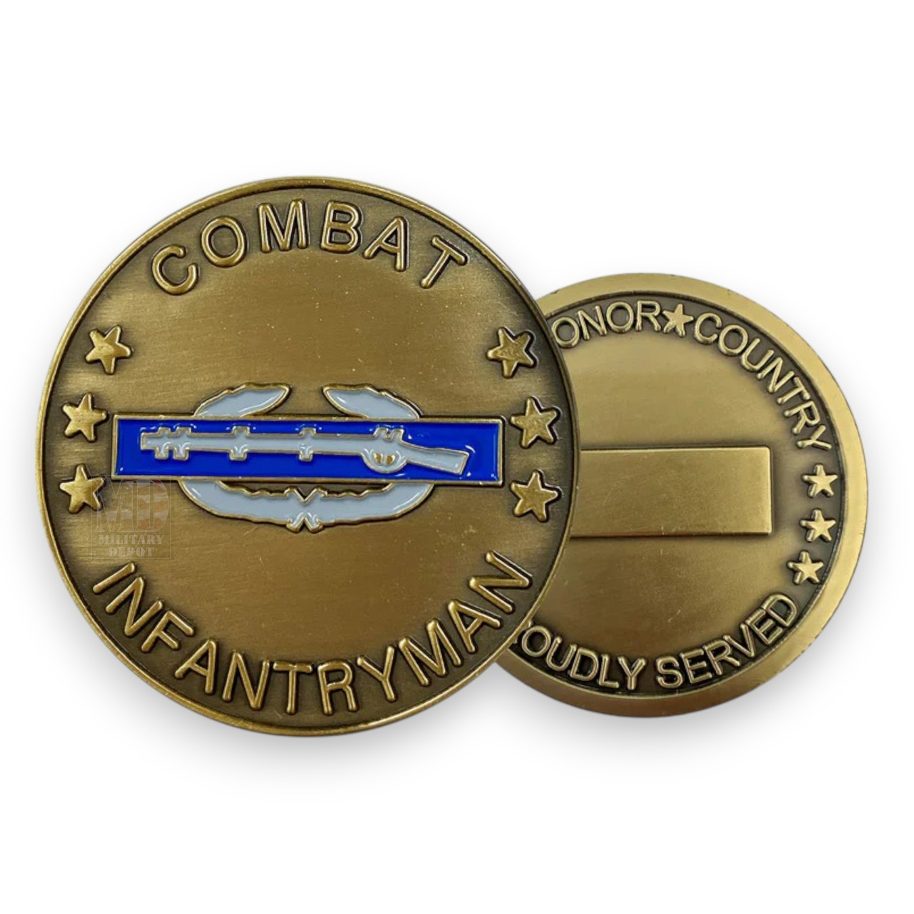 Combat Infantryman Challenge Coin – Blue Rifle Badge, Duty Honor ...