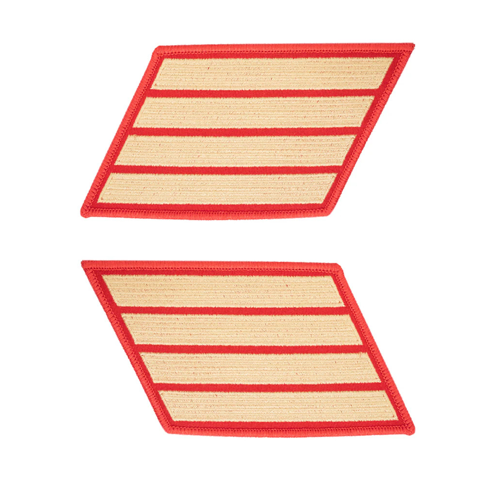 Marine Corps 4 Stripe Gold on Red Service Stripes – Large Size (Pair ...