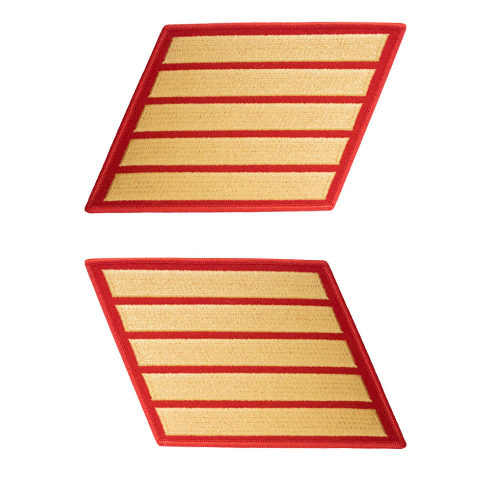 Marine Corps 5 Stripe Gold on Red Service Stripes – Large Size (Sold in ...