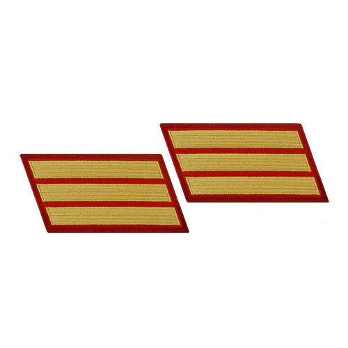 Marine Corps Gold on Red Service Stripes - 3 Stripe Small Size (Sold in ...