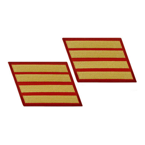 USMC 4 Stripe Gold on Red Service Stripes – Small Size, Female Uniform ...
