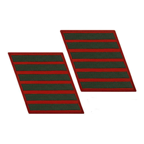 Marine Corps 6 Stripe Green on Red Service Stripes – Small Size (Sold ...
