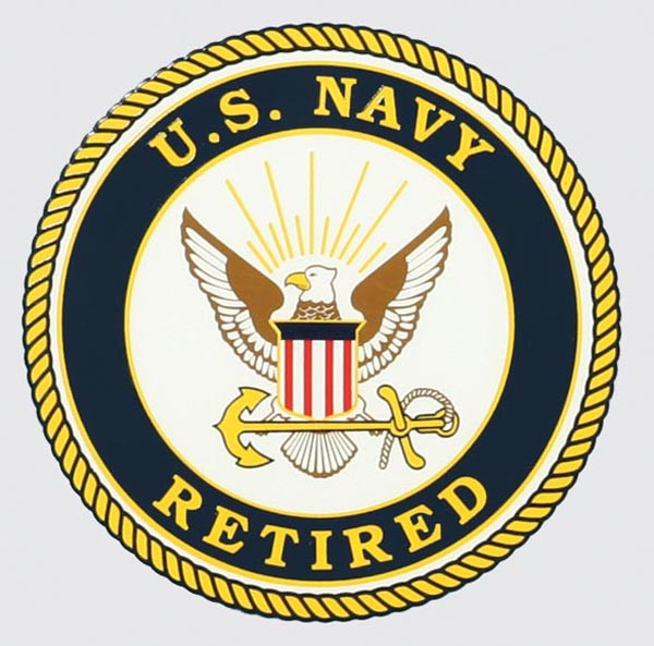Navy Retired Crest Decal – 4"x3.75" – Made in the USA