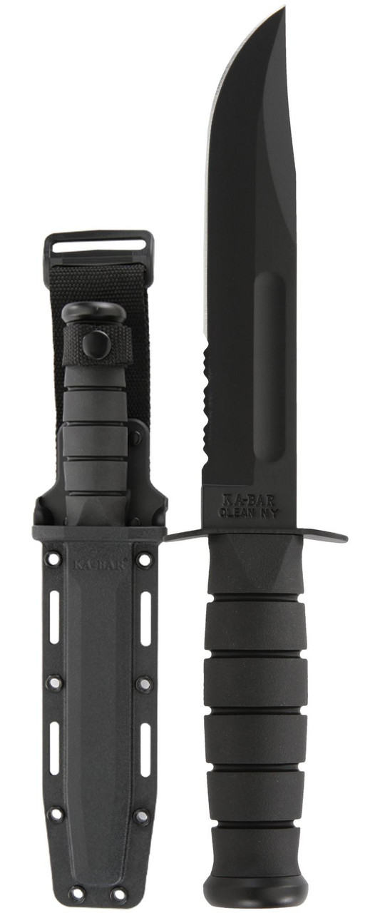 Full Size Black KA-BAR®, Serrated Edge and Hard Plastic MOLLE Case ...