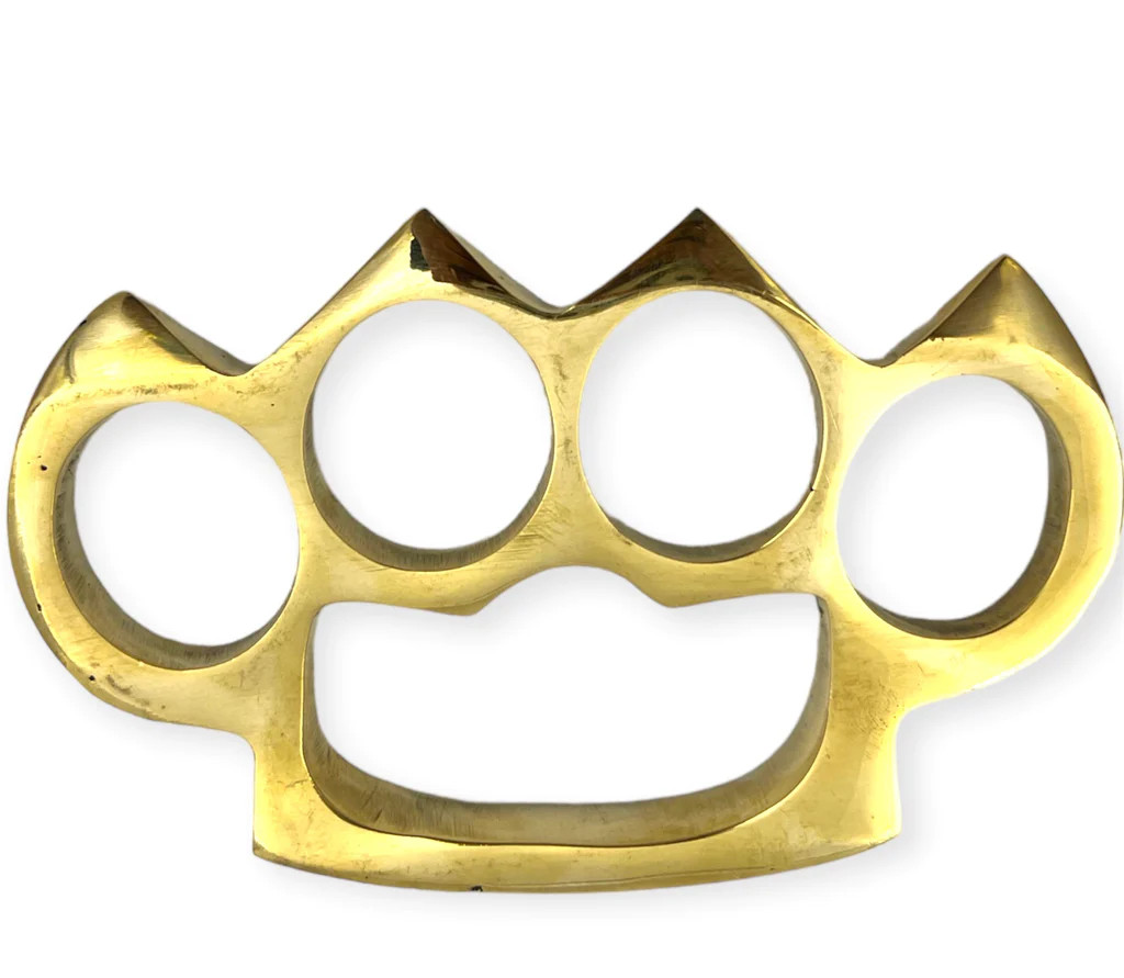 4 Finger Sharp Pronged Solid Brass Knuckles - Military Depot