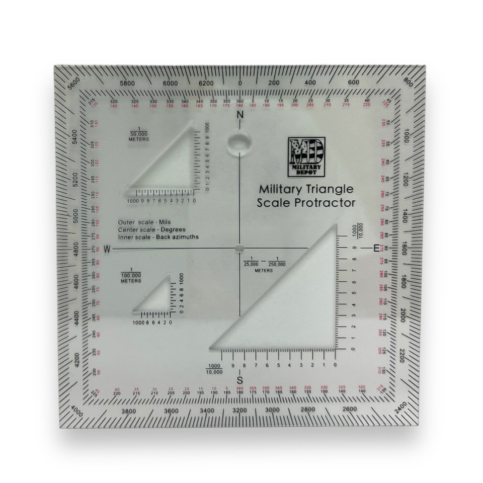 GI Square Military Triangle Protractor – Land Navigation Tool