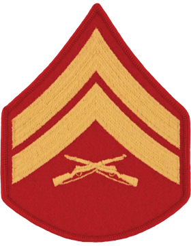 Marine Corps Corporal Chevron Patch - Gold on Red for Male Uniforms ...