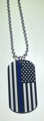 THIN BLUE LINE DOG TAG - Military Depot