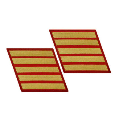 Marine Corps Gold on Red Service Stripes - 5 Stripe Small (Sold in ...