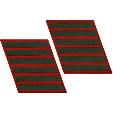 Marine Corps Green on Red Service Stripes – 6 Stripe Large
