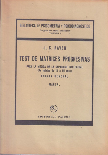 Test De Matrices Progresivas Jc Raven